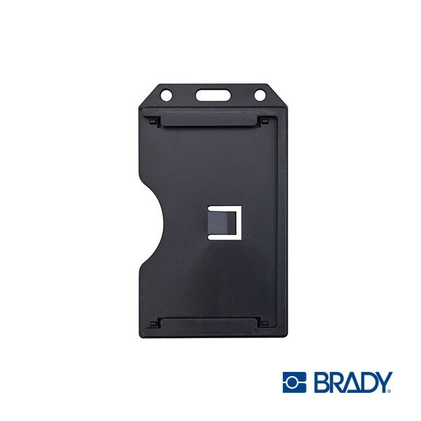 Brady 1840-3081 Black Rigid Plastic Vertical 2-Sided Multi-Card Holder ...