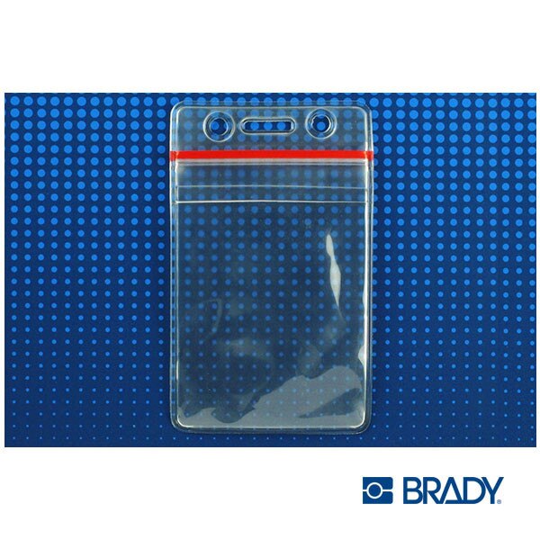 Brady 506-ZS Clear Vinyl Vertical Badge Holder with Resealable Closure ...