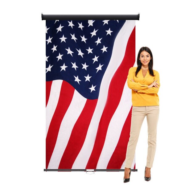 Heavy-Duty Custom Printed XL Retractable Backdrop 48" x 84" with Black ...