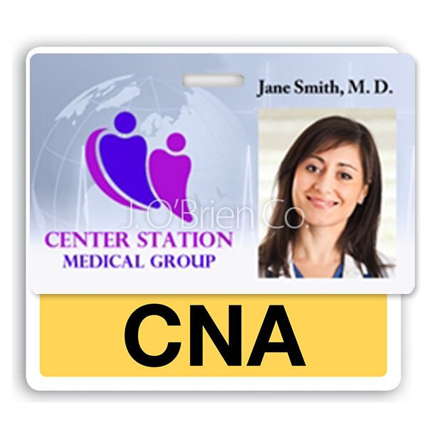 Brady 1350-2139 Yellow Horizontal CNA Badge Buddy | J. O'Brien