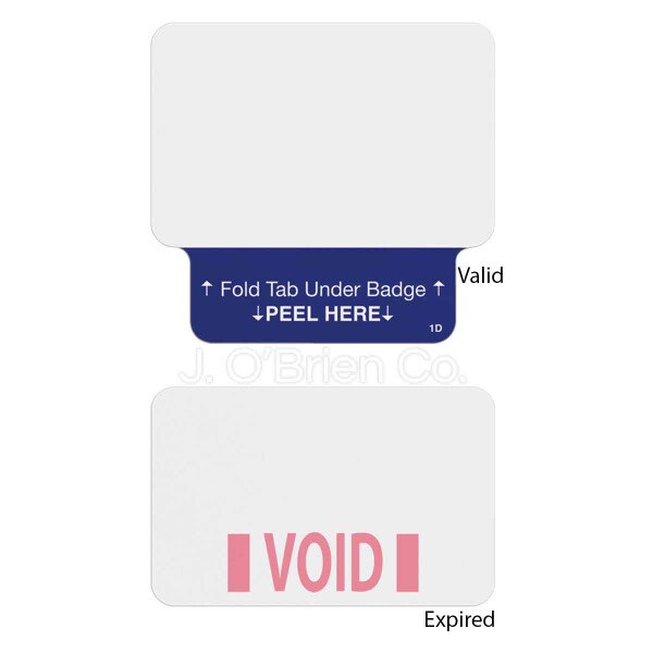 T2050 Brady Tempbadge Self-Expiring Tab Badge - J. O'Brien