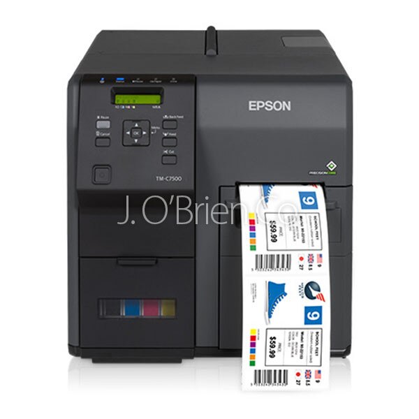 Epson TM-C7500 SecurColor Badge Label Printer USB Ethernet - J. O'Brien