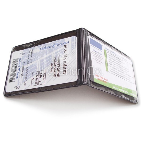 Shielded Magnetic Vertical Double Pocket Badge Holder Credit Card Size ...